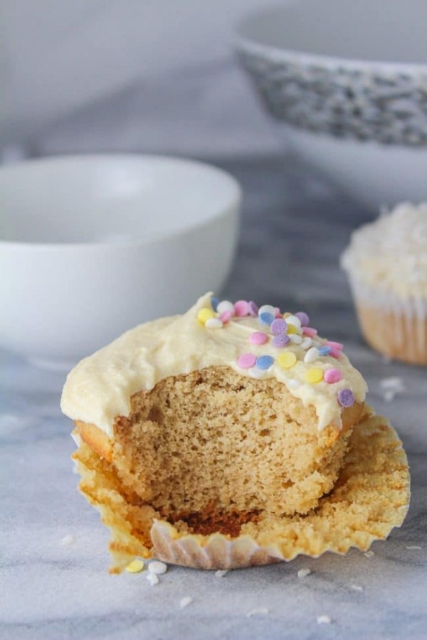 Single Serve Vanilla Cupcake - Two ways - A Saucy Kitchen