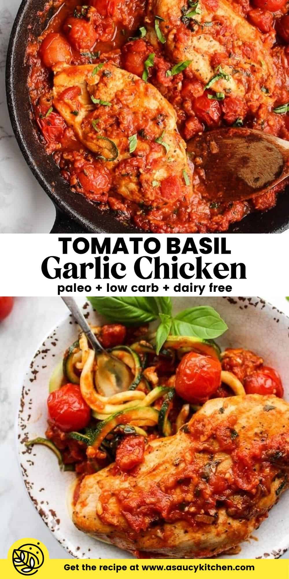 Tomato Basil Garlic Chicken - A Saucy Kitchen