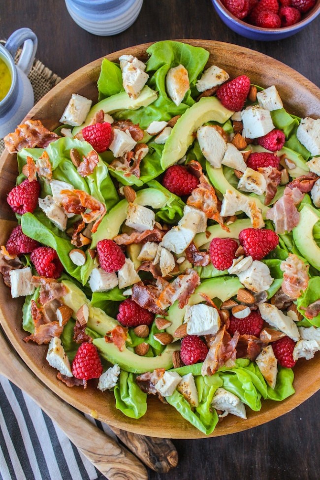 Chicken Avocado & Raspberry Salad - A Saucy Kitchen