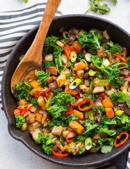 Sweet Potato Kale Breakfast Salad - A Saucy Kitchen