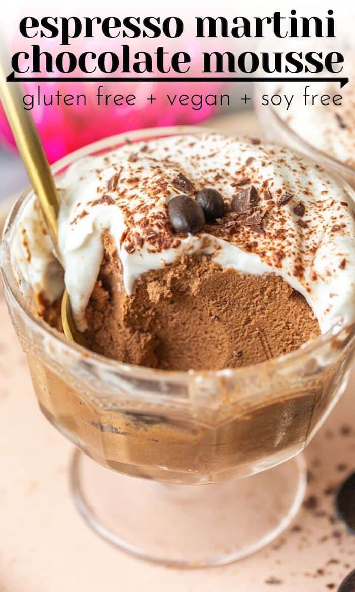 Espresso Martini Vegan Chocolate Mousse - A Saucy Kitchen