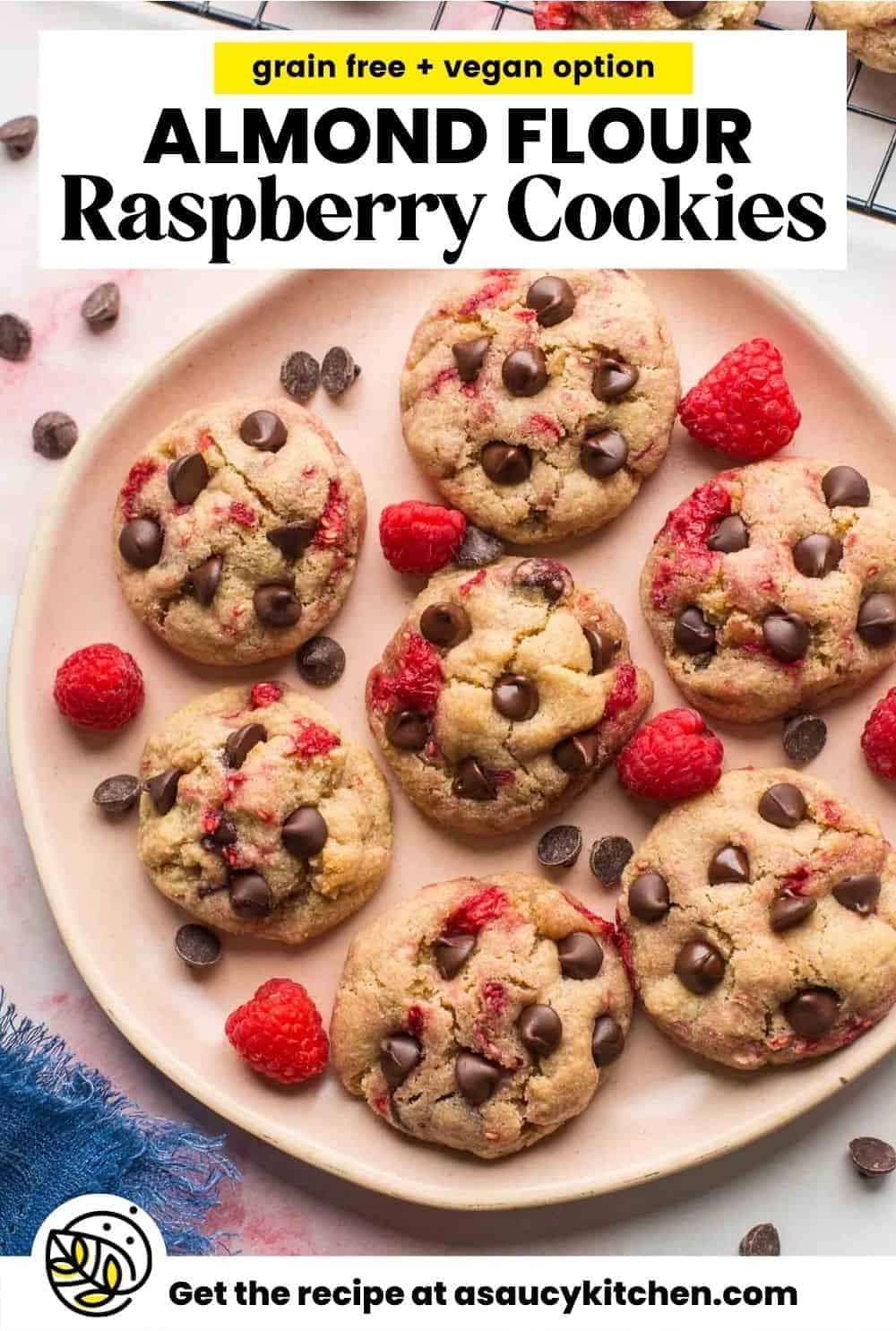 Almond Flour Raspberry Chocolate Chip Cookies - A Saucy Kitchen