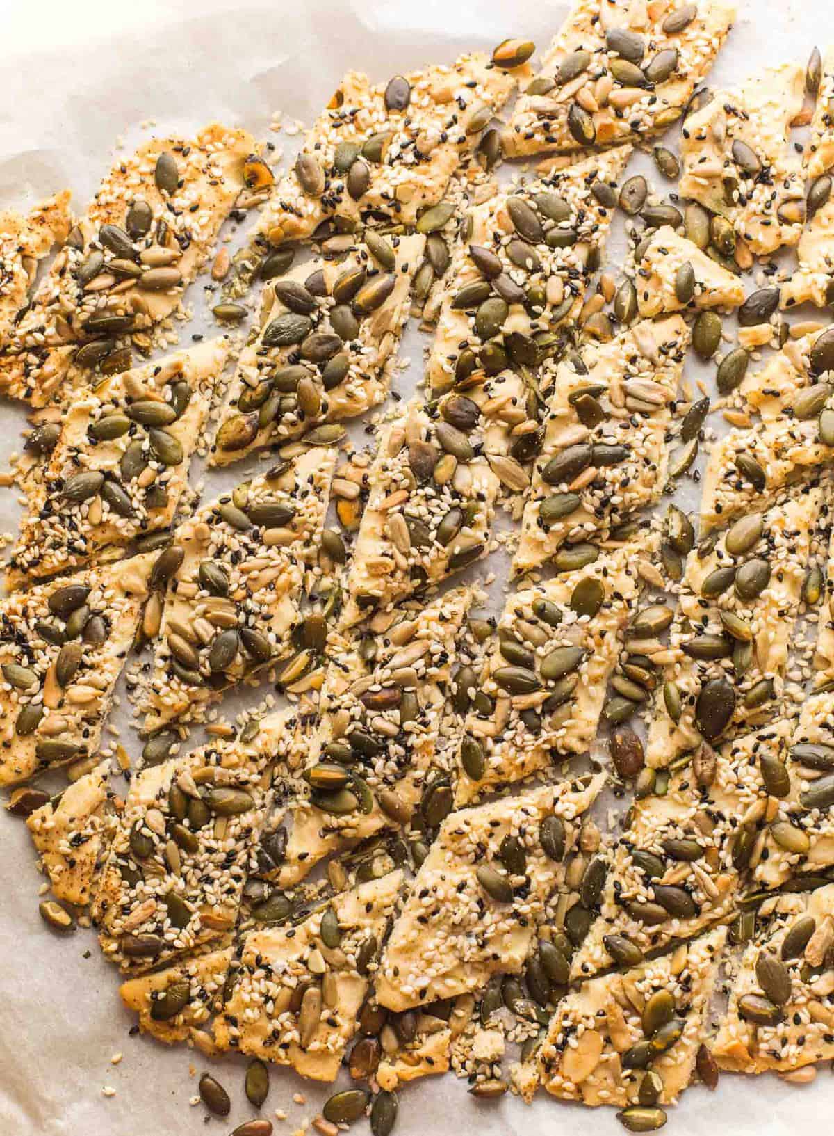 Seedy Everything Seasoned Crackers - A Saucy Kitchen