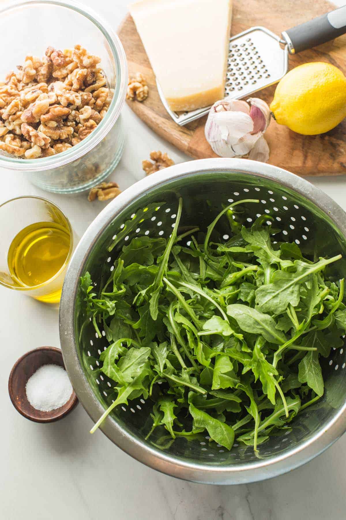 Rocket Pesto (Arugula Pesto) - A Saucy Kitchen