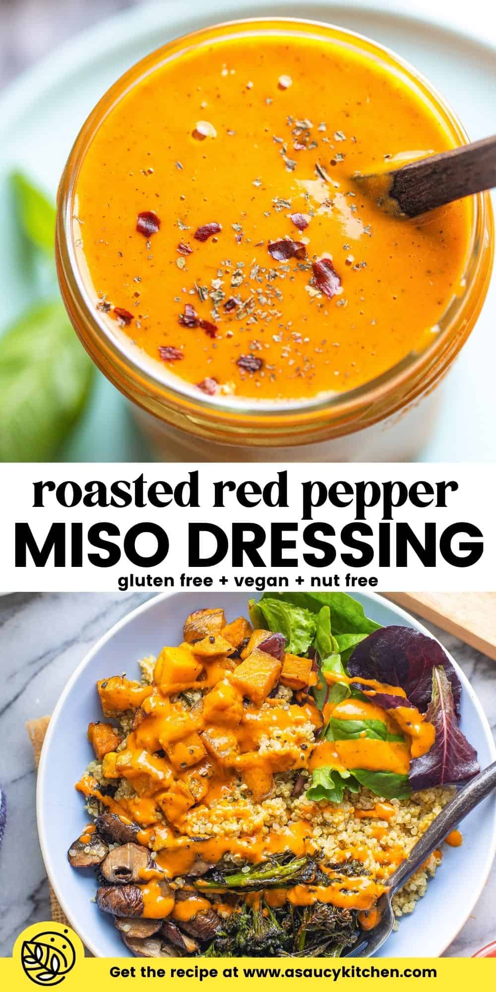 Roasted Red Pepper Miso Dressing - A Saucy Kitchen