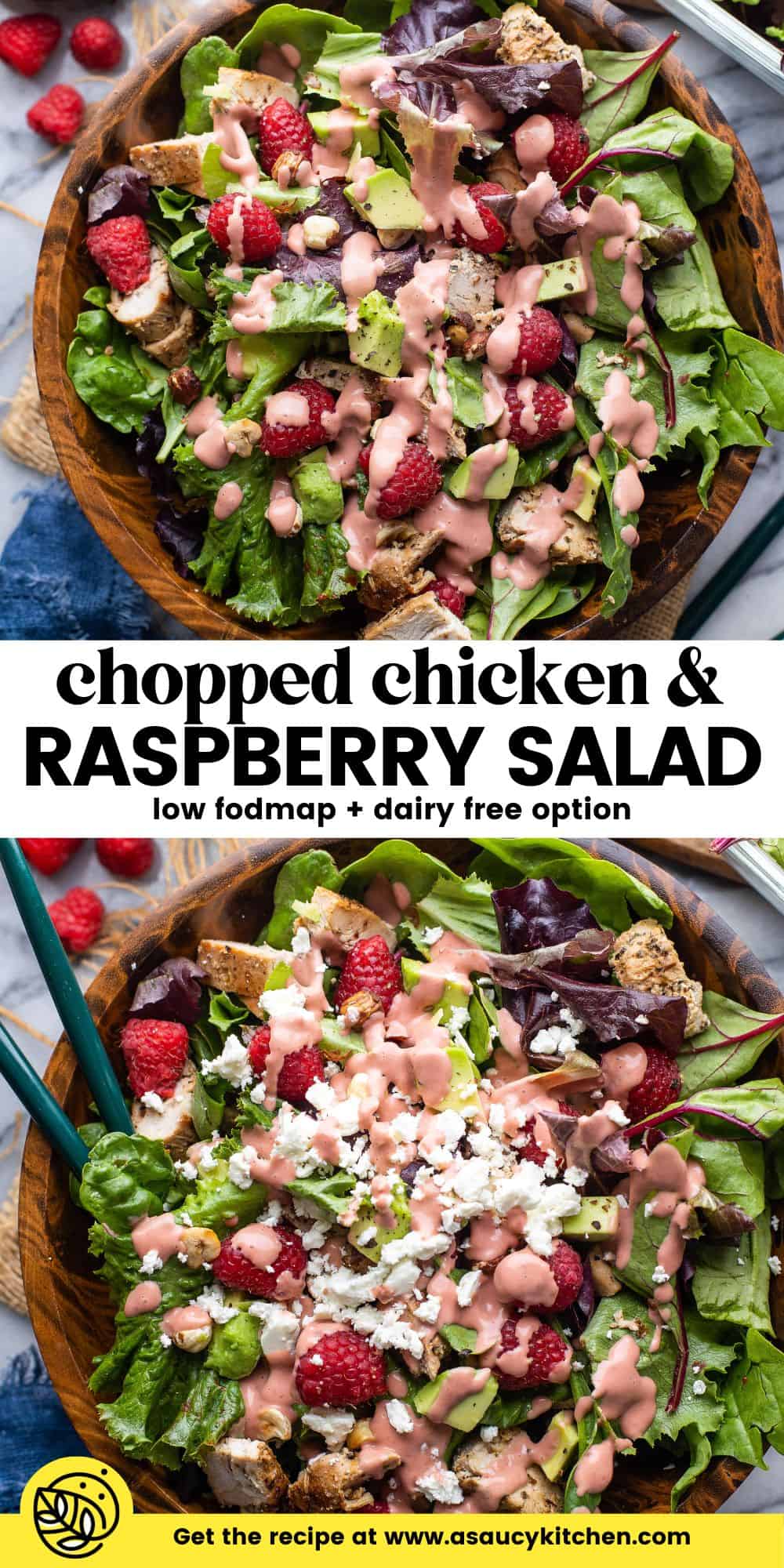 Chopped Chicken & Raspberry Salad - A Saucy Kitchen