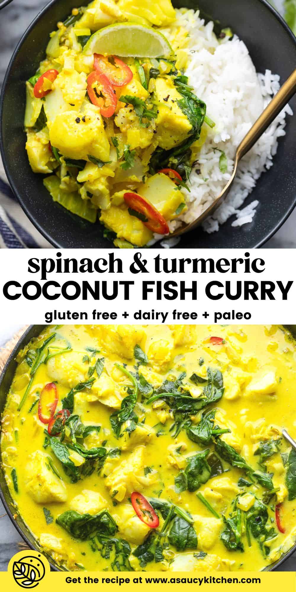 Spinach & Turmeric Fish Curry - A Saucy Kitchen