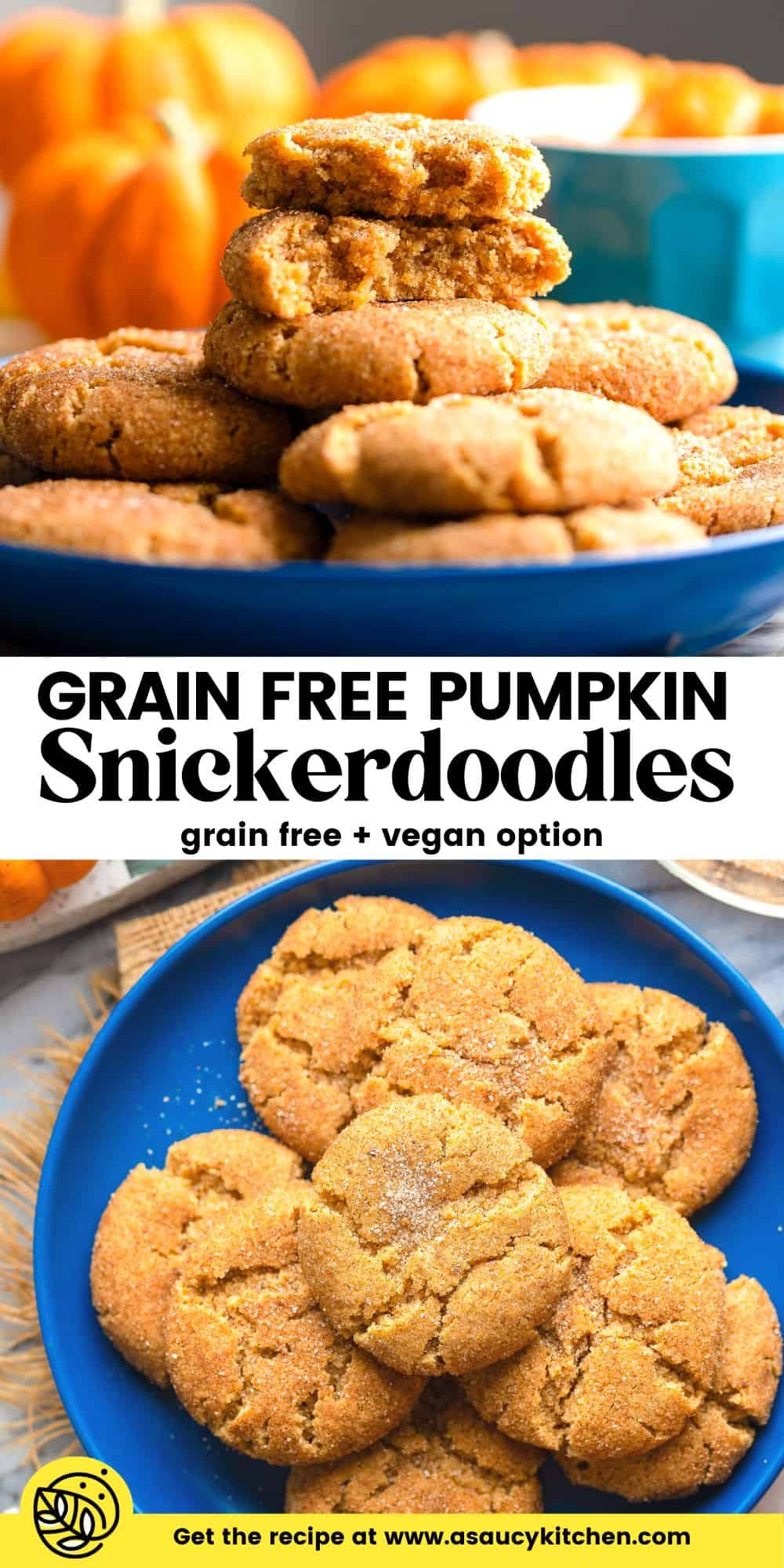 Almond Flour Pumpkin Snickerdoodles - A Saucy Kitchen