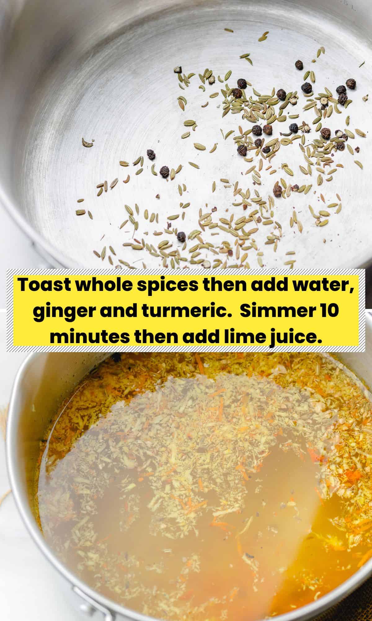 Ginger Turmeric Tea with Lime - A Saucy Kitchen