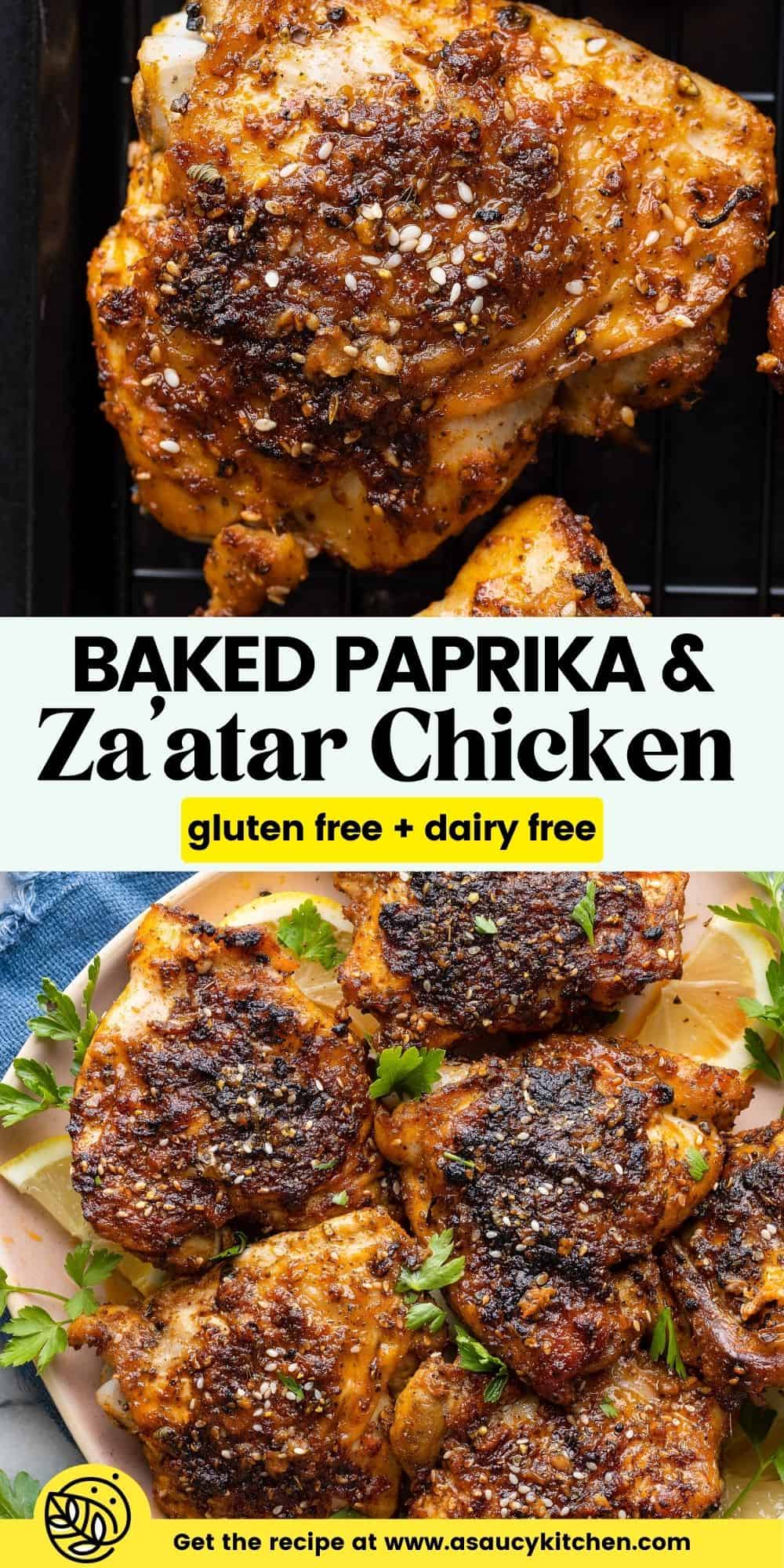 Baked Paprika & Za'atar Chicken Thighs - A Saucy Kitchen