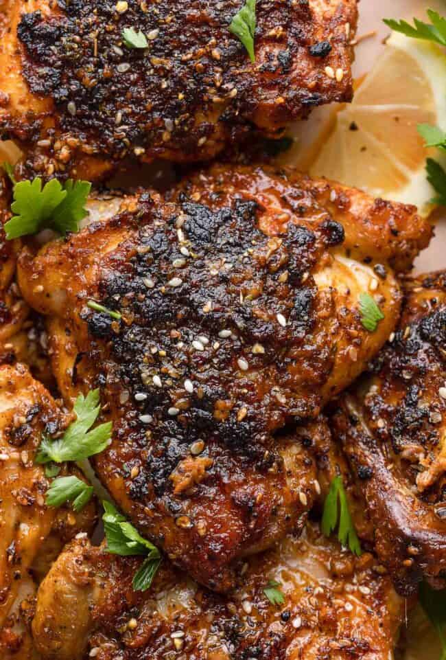 Baked Paprika & Za'atar Chicken Thighs - A Saucy Kitchen