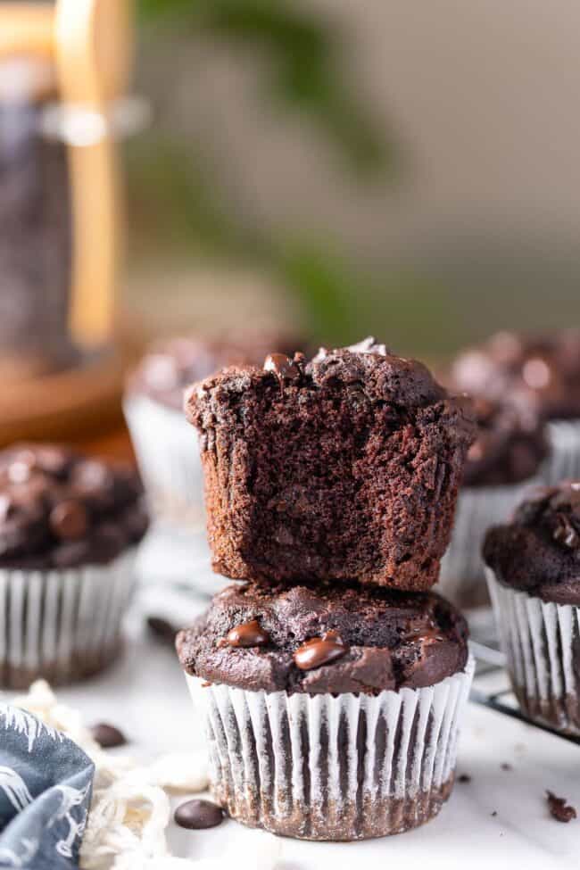 Double Chocolate Cassava Muffins (GF) - A Saucy Kitchen