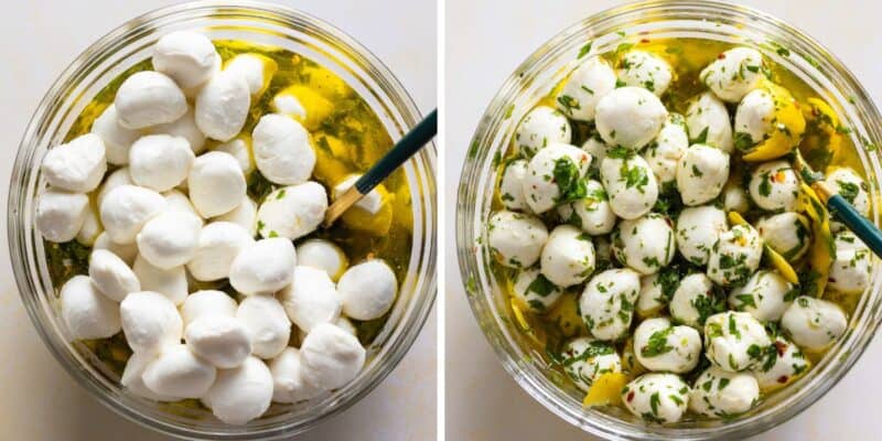 Marinated Mozzarella with Lemon Chili Herbs - A Saucy Kitchen