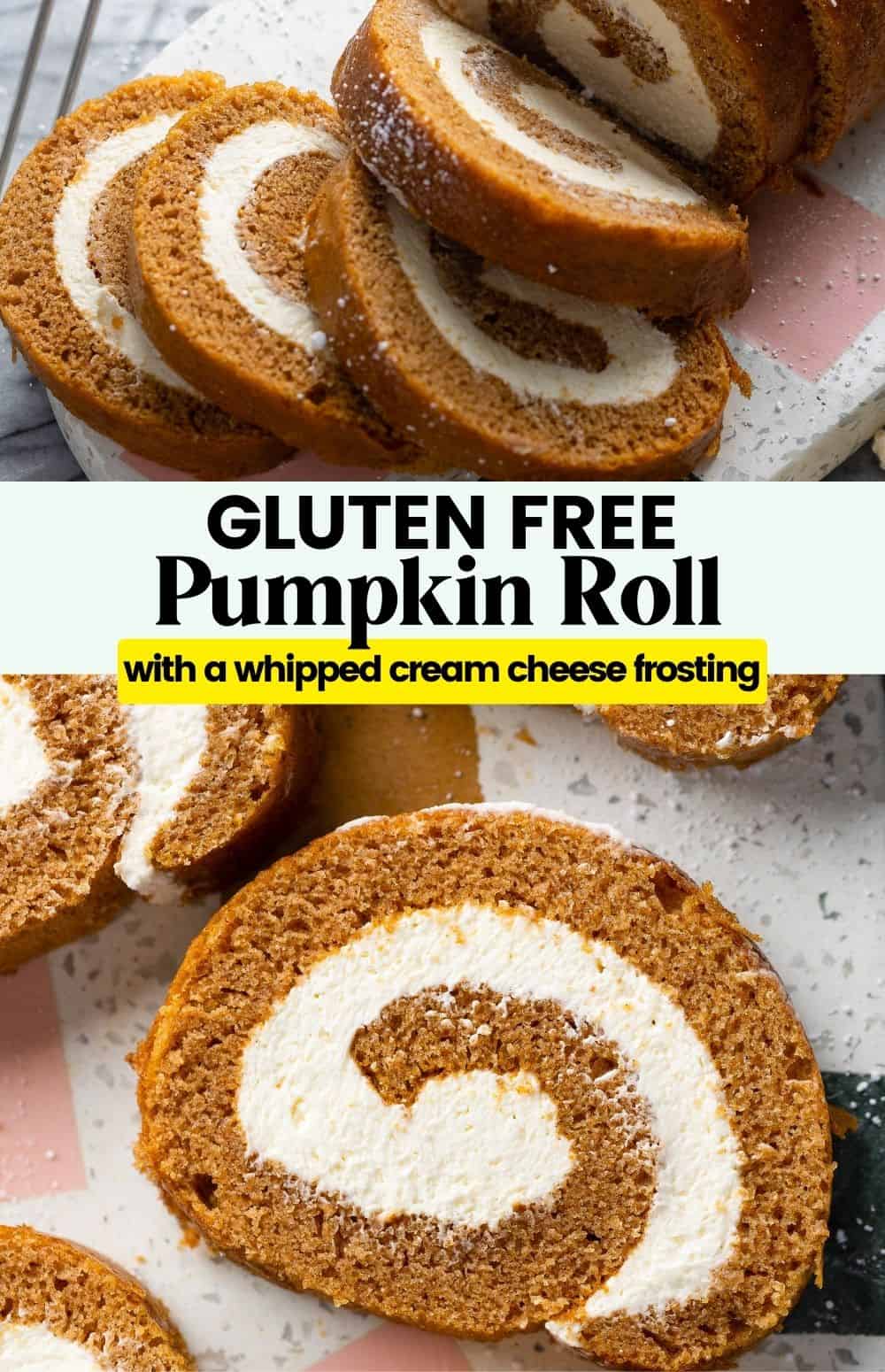 Gluten Free Pumpkin Roll & Whipped Cream Cheese Frosting - A Saucy Kitchen