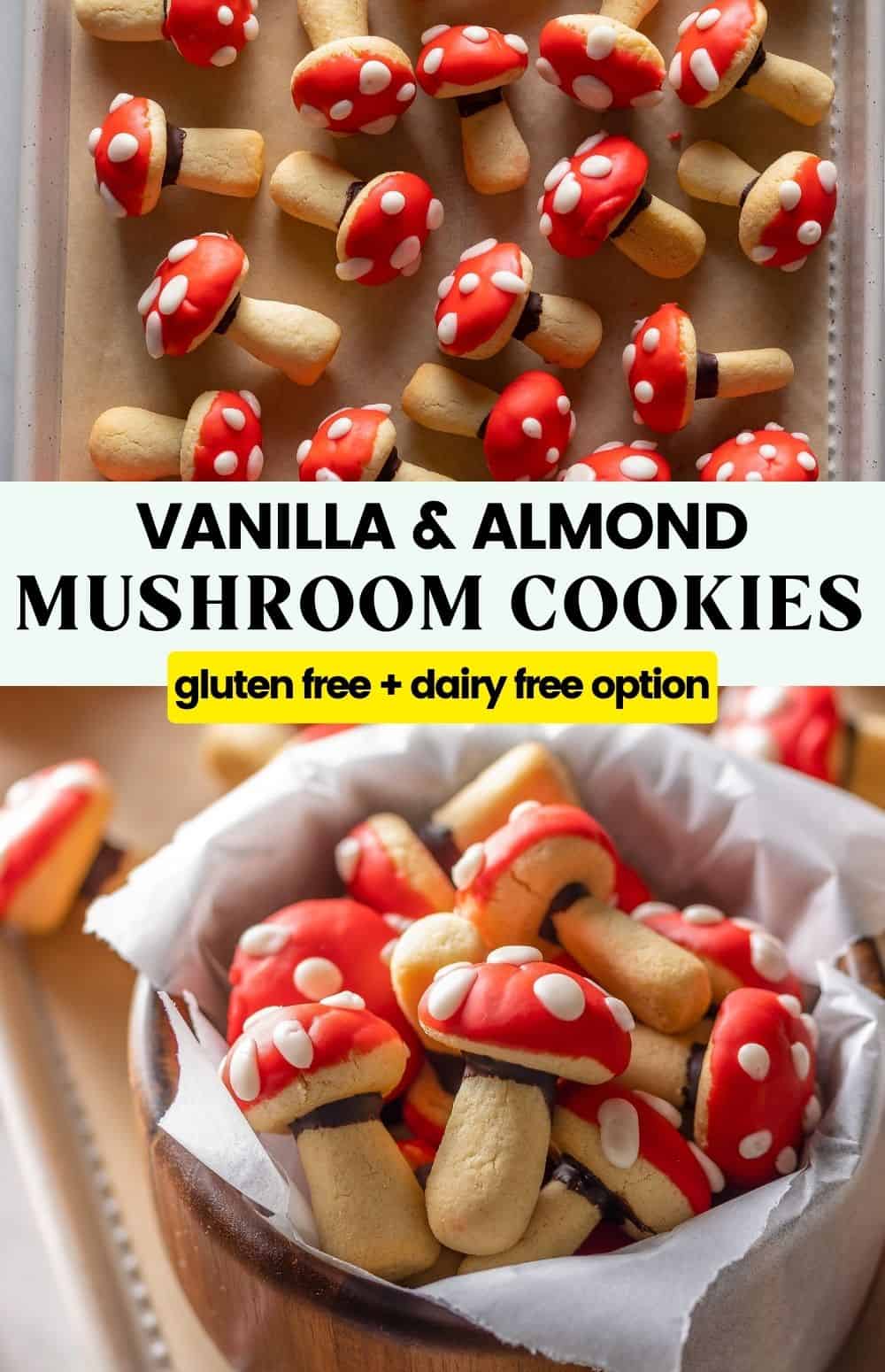Vanilla & Almond Mushroom Cookies - A Saucy Kitchen