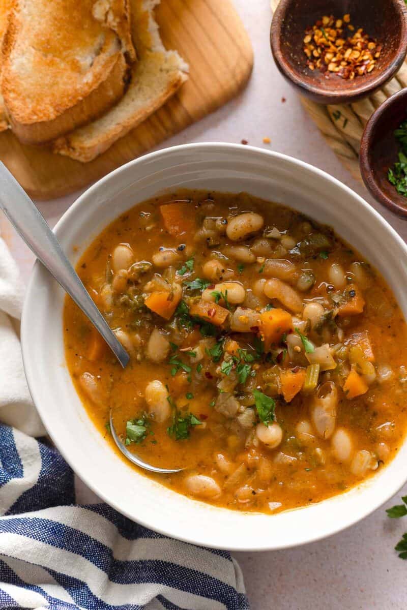 Fasolada (Greek Bean Soup) - A Saucy Kitchen