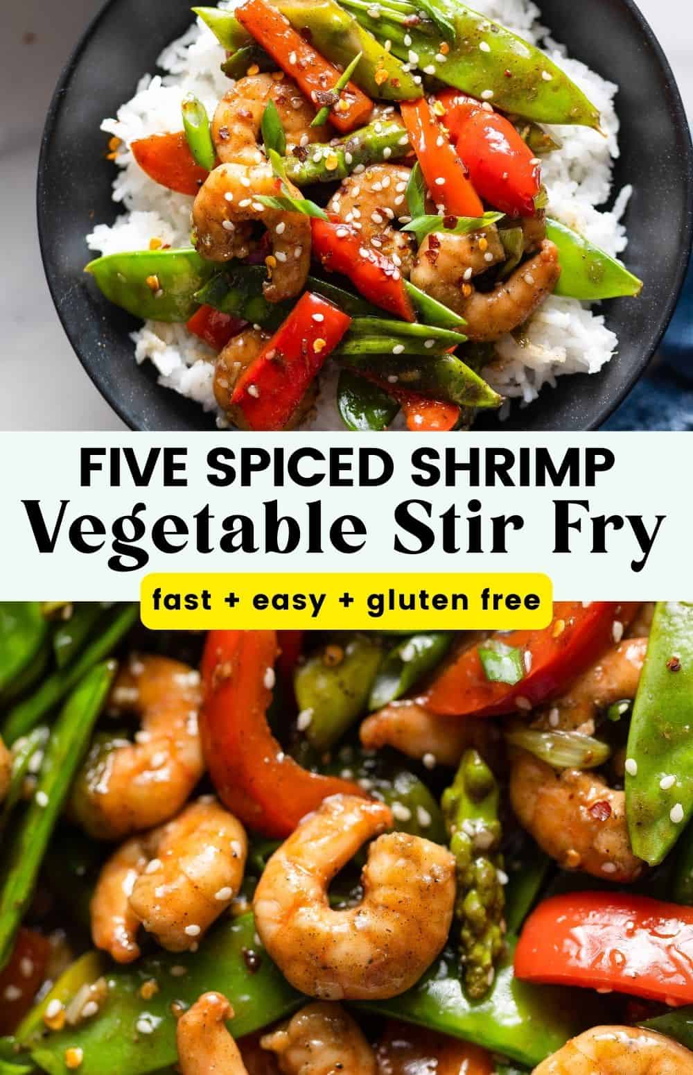Five Spice Shrimp & Vegetable Stir Fry - A Saucy Kitchen