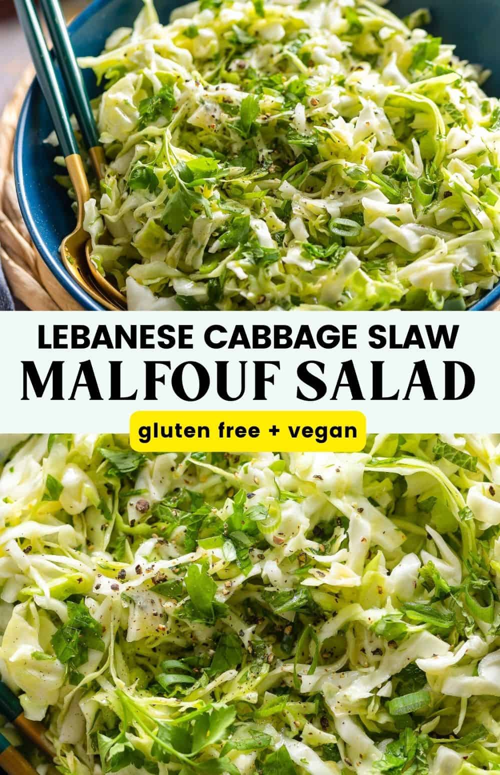 Malfouf Salad (Lebanese Cabbage Slaw) - A Saucy Kitchen