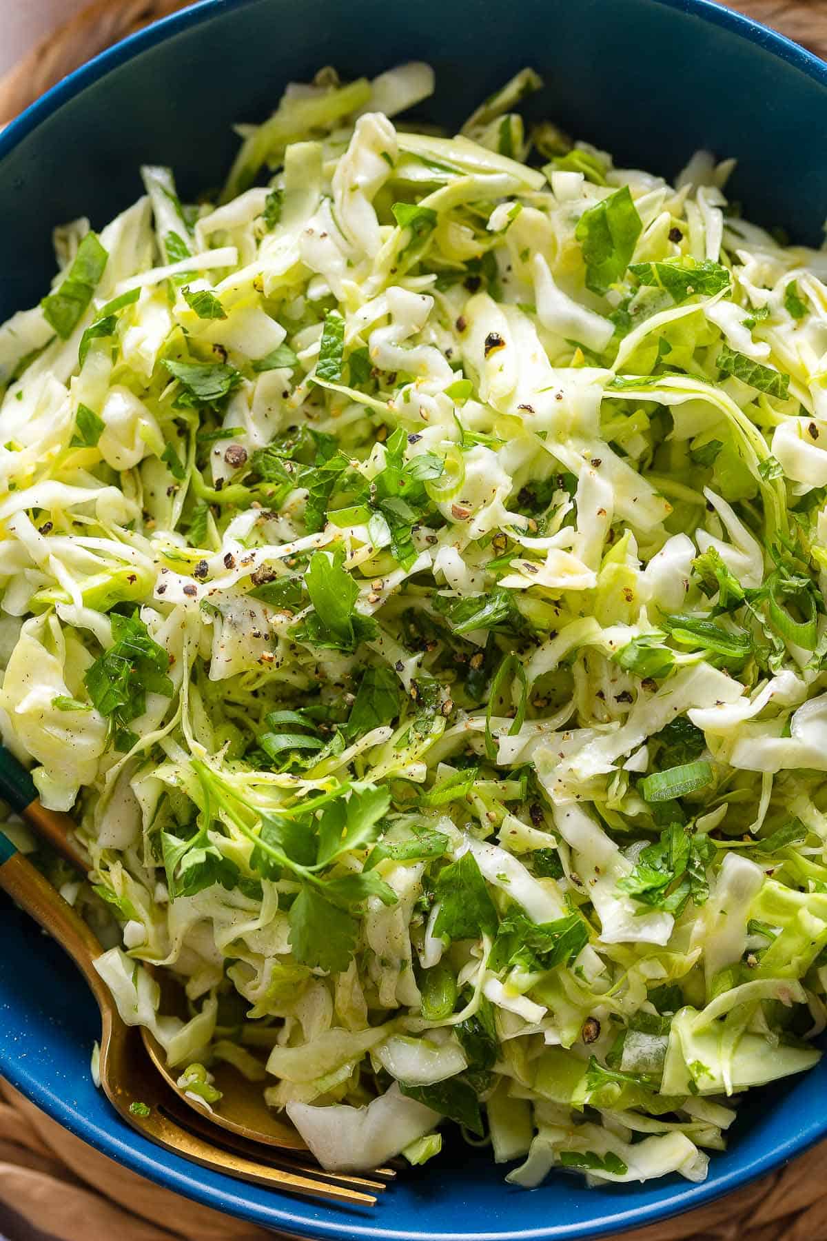 Malfouf Salad (Lebanese Cabbage Slaw) - A Saucy Kitchen