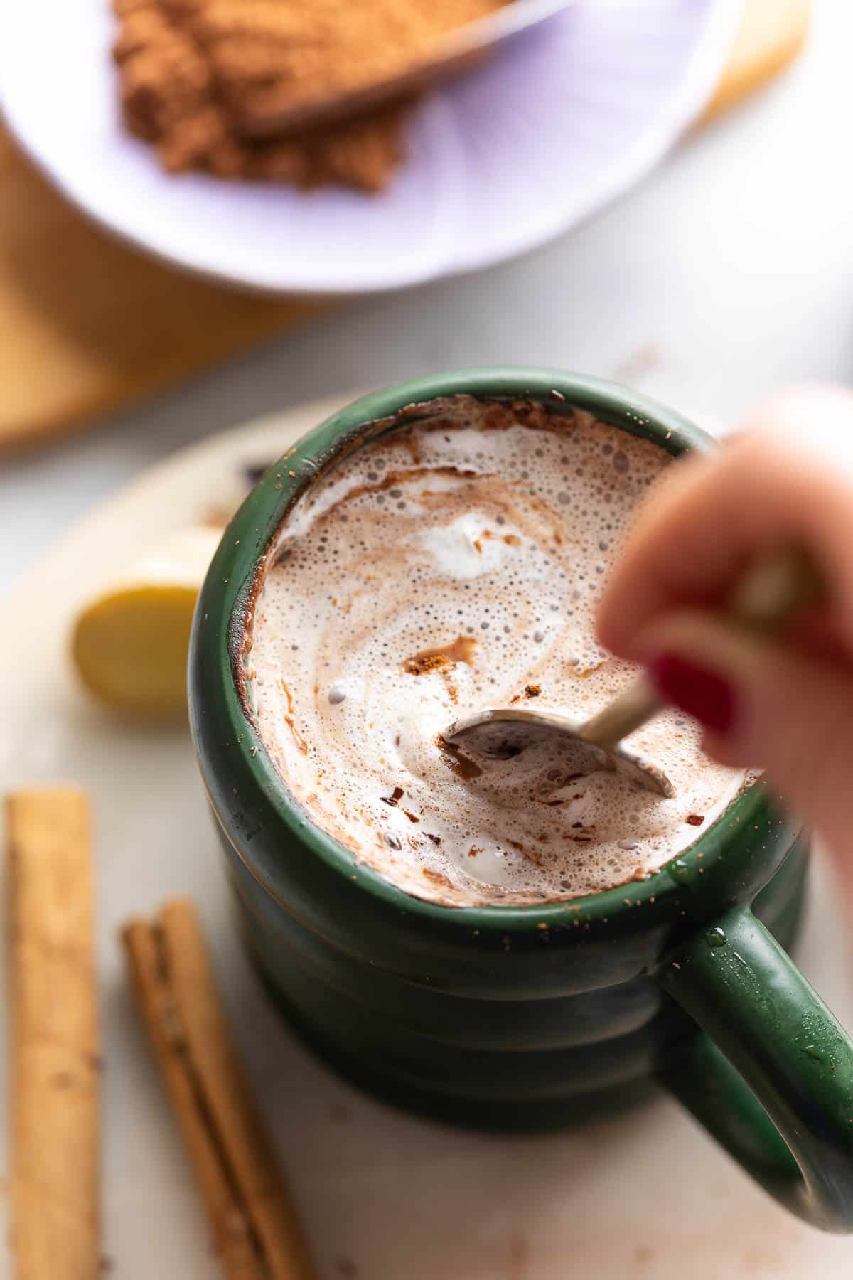 Chai Spiced Hot Chocolate - A Saucy Kitchen