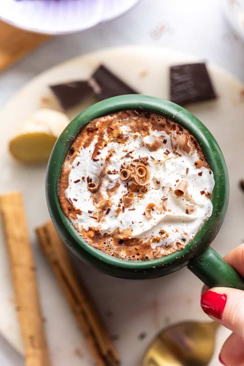 Chai Spiced Hot Chocolate - A Saucy Kitchen