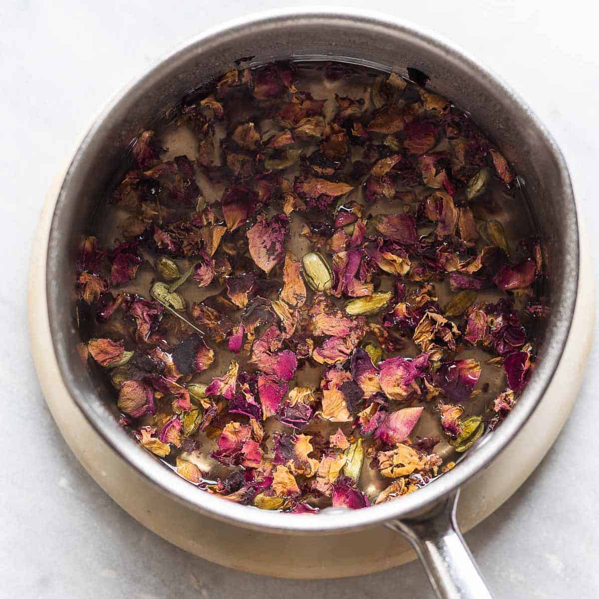 Cardamom Rose Simple Syrup - A Saucy Kitchen