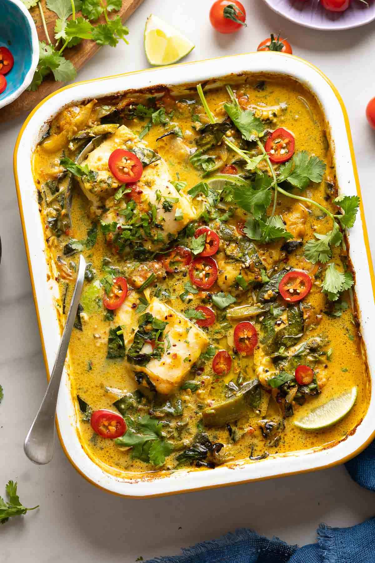 Baked Coconut Fish Curry - A Saucy Kitchen