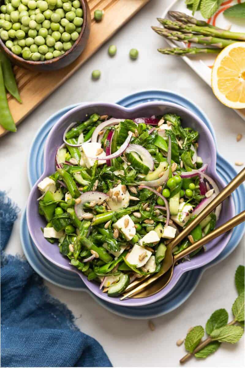 Crunchy Spring Greens Salad - A Saucy Kitchen