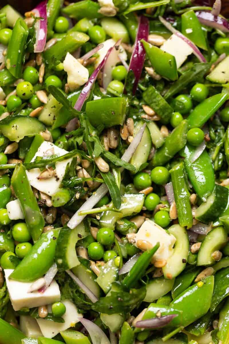 Crunchy Spring Greens Salad - A Saucy Kitchen