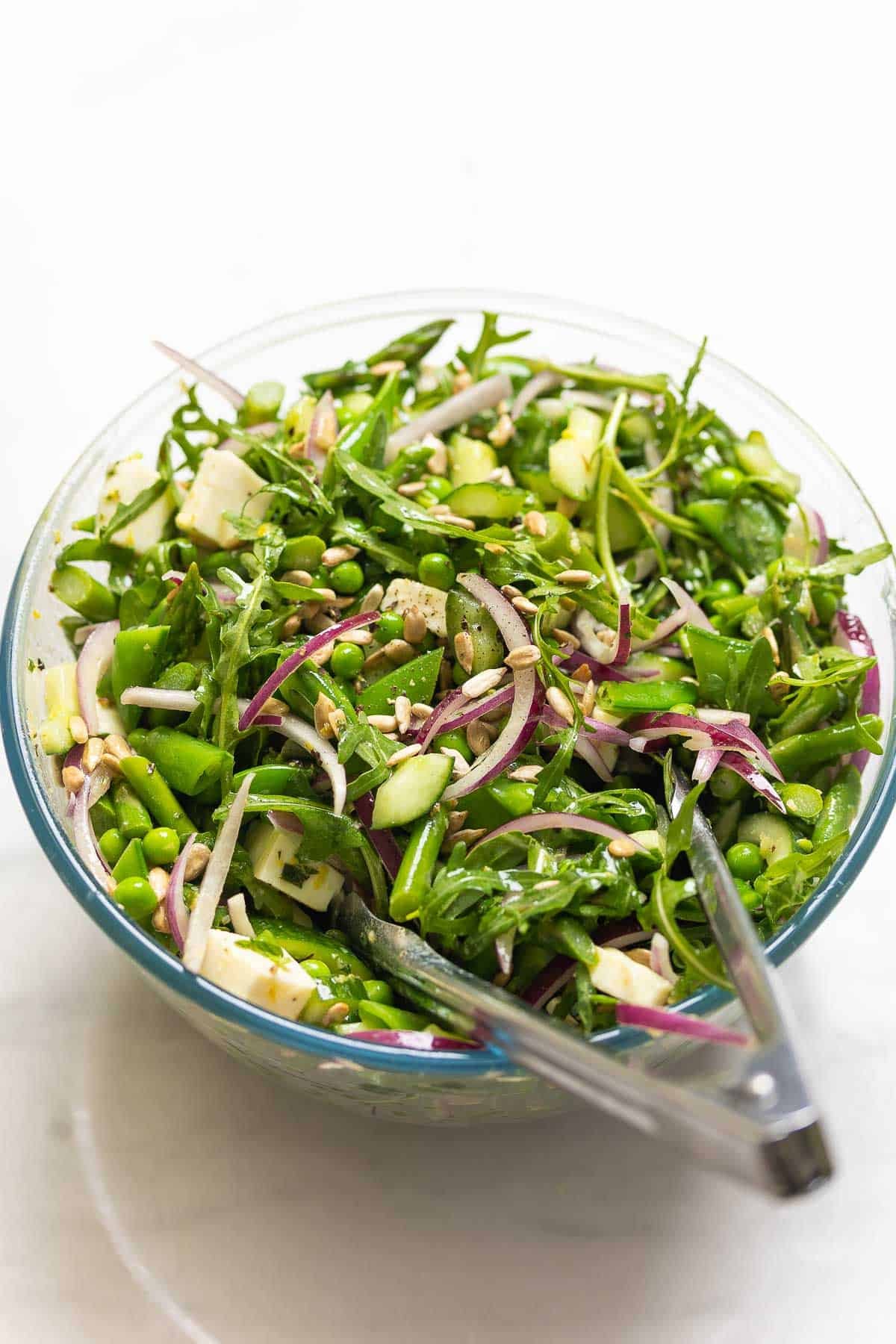 Crunchy Spring Greens Salad - A Saucy Kitchen